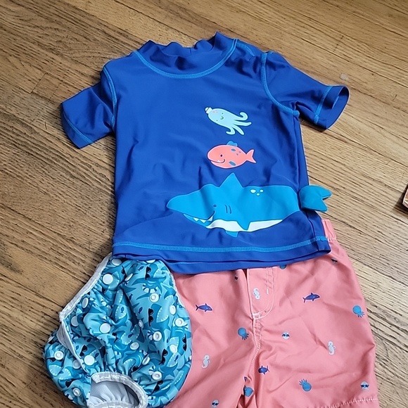 Carter's | Swim | Swim Trunks Rash Guard And Reuseable Swim Diaper ...
